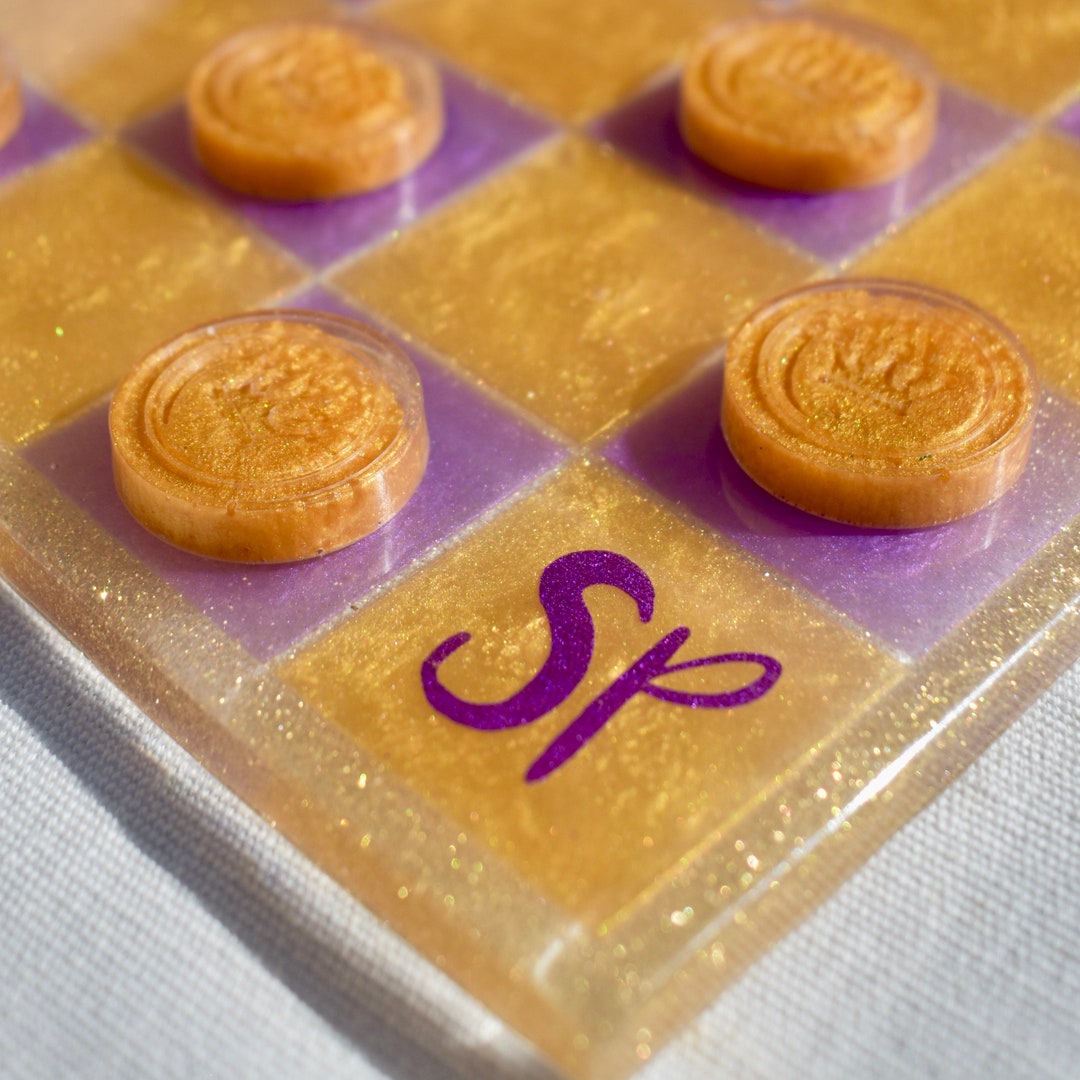 Personalized Purple/gold Chess & Checkers Set • Father’s Day Gift ...