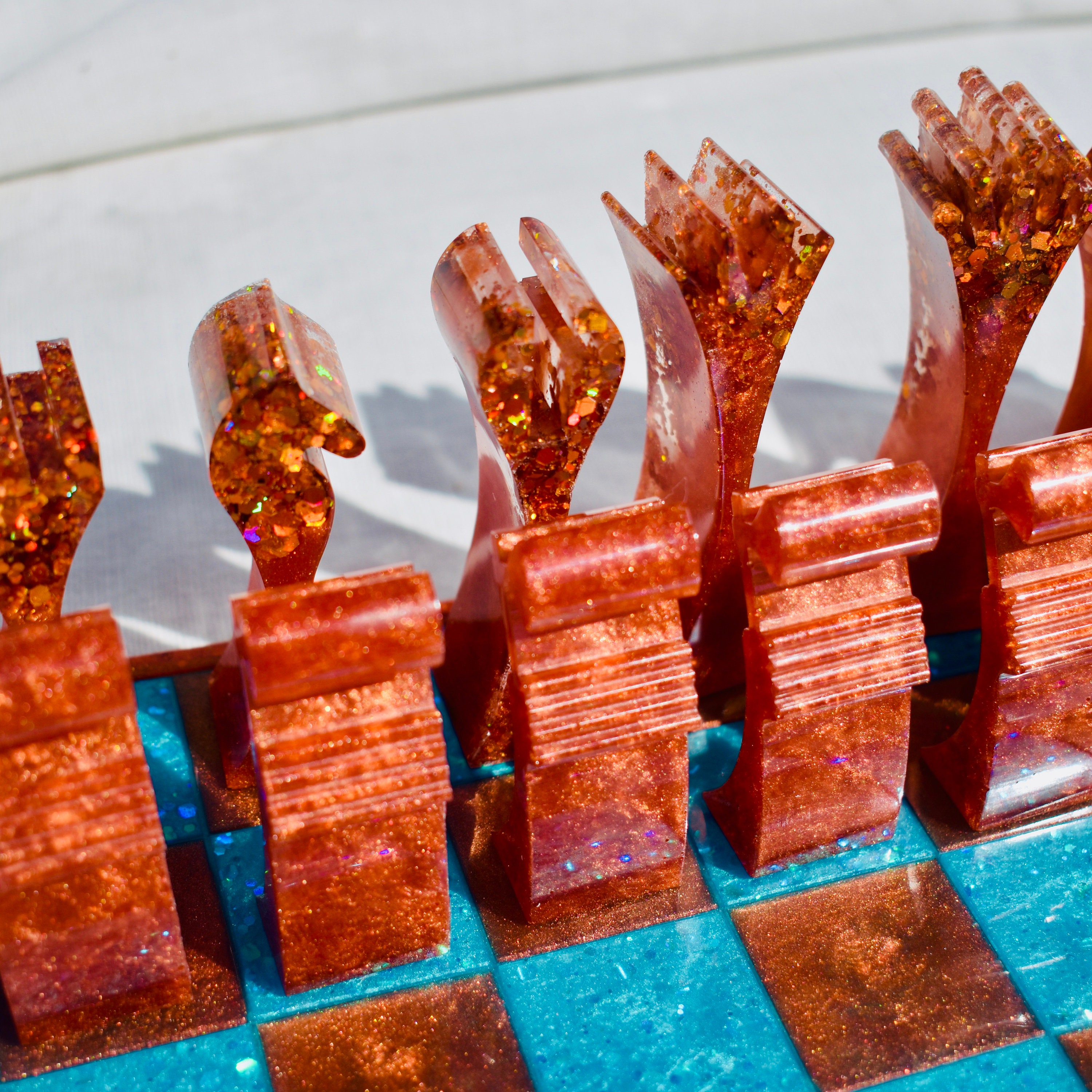 Premium Chess Checkers Set Sleek Custom Chess Checkers Set Copper ...