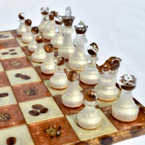Coffee Lover Gift, Coffee Lover Chess/checkers Set, Coffee Bean Chess ...