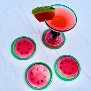 Watermelon Coasters, Watermelon Décor, Summer Hostess Gift, Watermelon ...