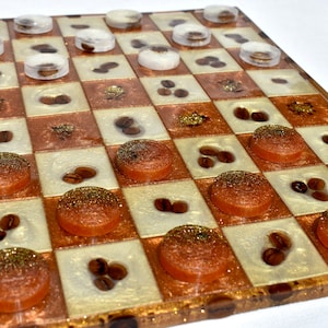 Coffee Lover Gift, Coffee Lover Chess/checkers Set, Coffee Bean Chess ...