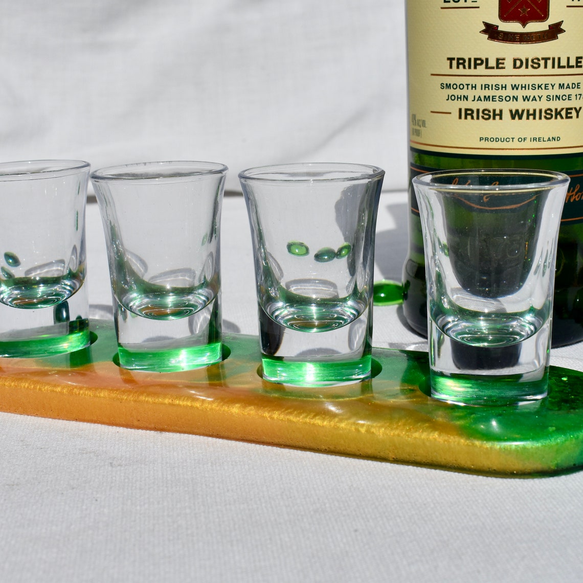 Irish Themed Shot Glass Paddle • St. Patrick's Beer Flight Paddle ...