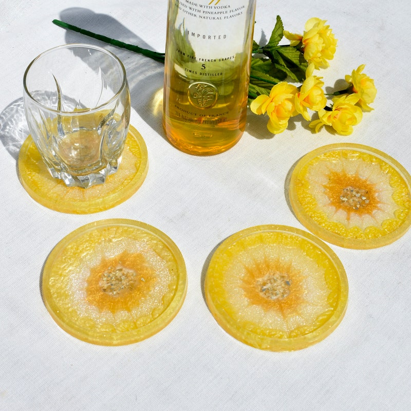 Yellow Coasters - Etsy