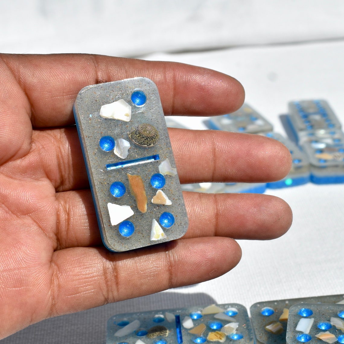 Seashell Dominoes • Beach Themed Domino Set • Beach Lover Gift • Ocean ...