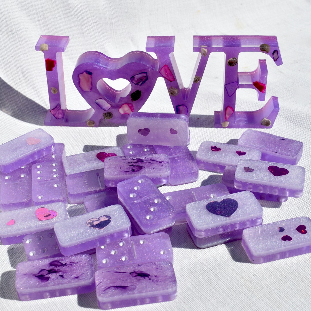 Gift for Her • Dominoes for Her • Purple Dominoes Set • Valentine’s ...