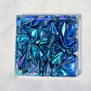 Square Blue Coasters Gift, Blue Barware, Gradient Blue Décor, Textured ...