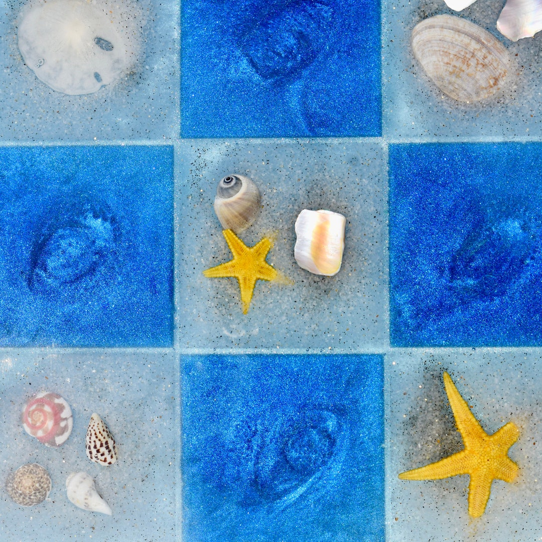 Beach Themed Chess-checkers Gift, Ocean Chess-checkers Set, Seashell ...