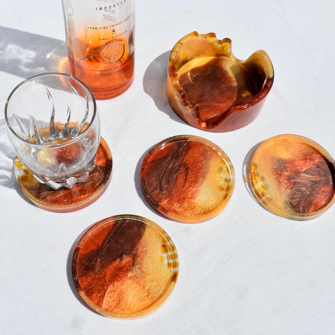 Fall Coasters With Holder, Autumn Coasters With Fancy Holder, Coaster ...
