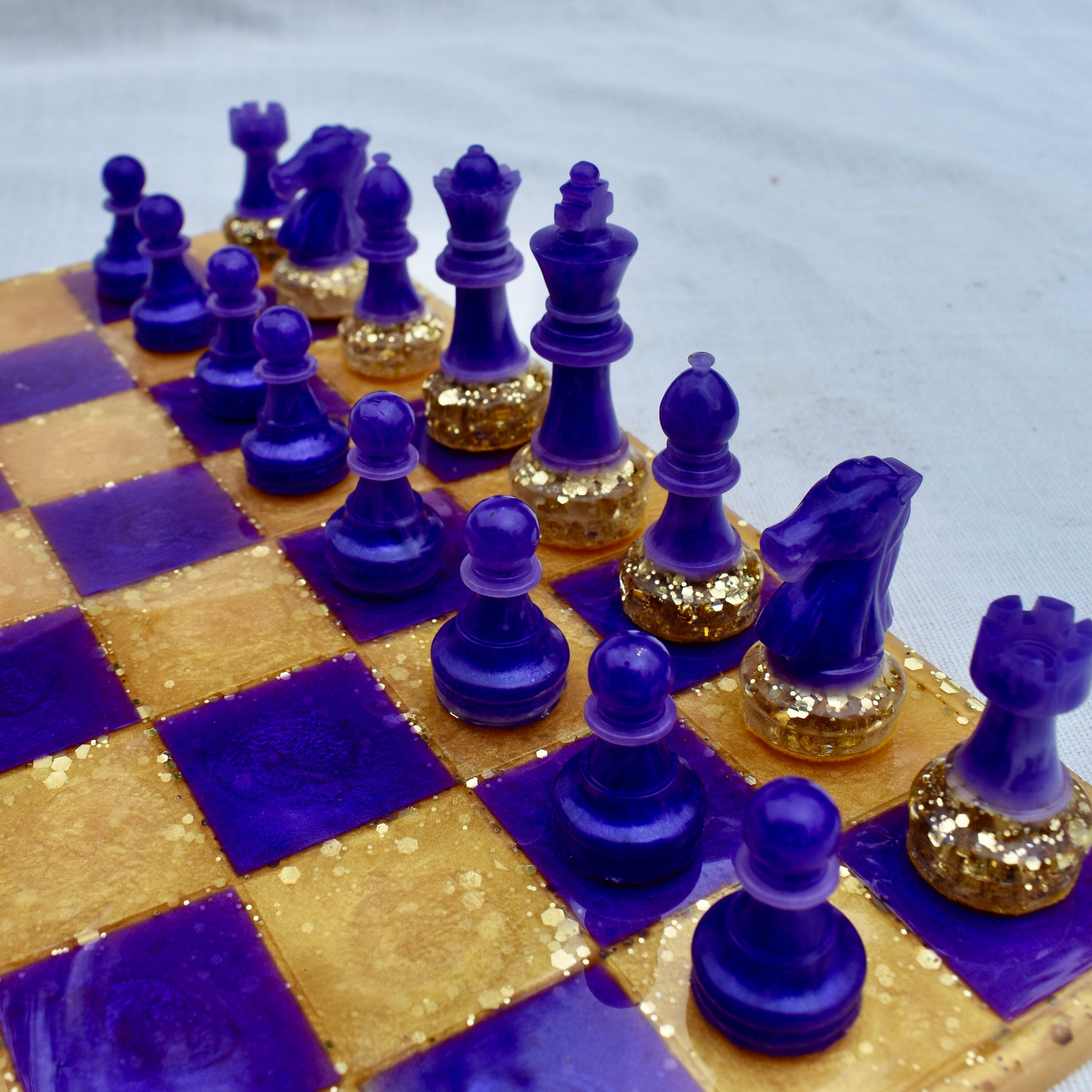 Regal Purple Gold Chess & Checkers Set • Custom Purple Gold Chess ...