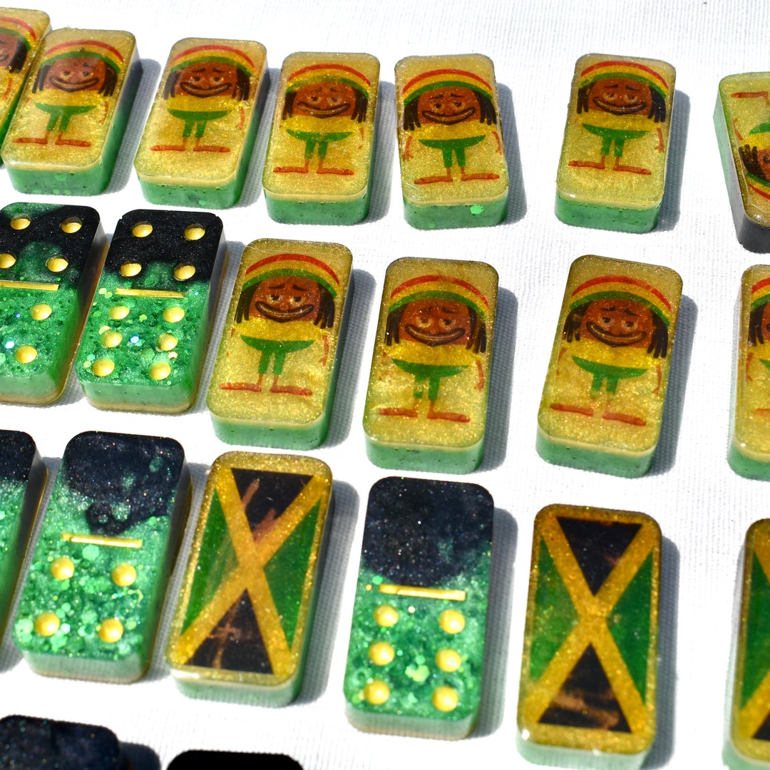 Rasta Man Dominoes Gift Custom Jamaican Themed Dominoes Double 6 ...