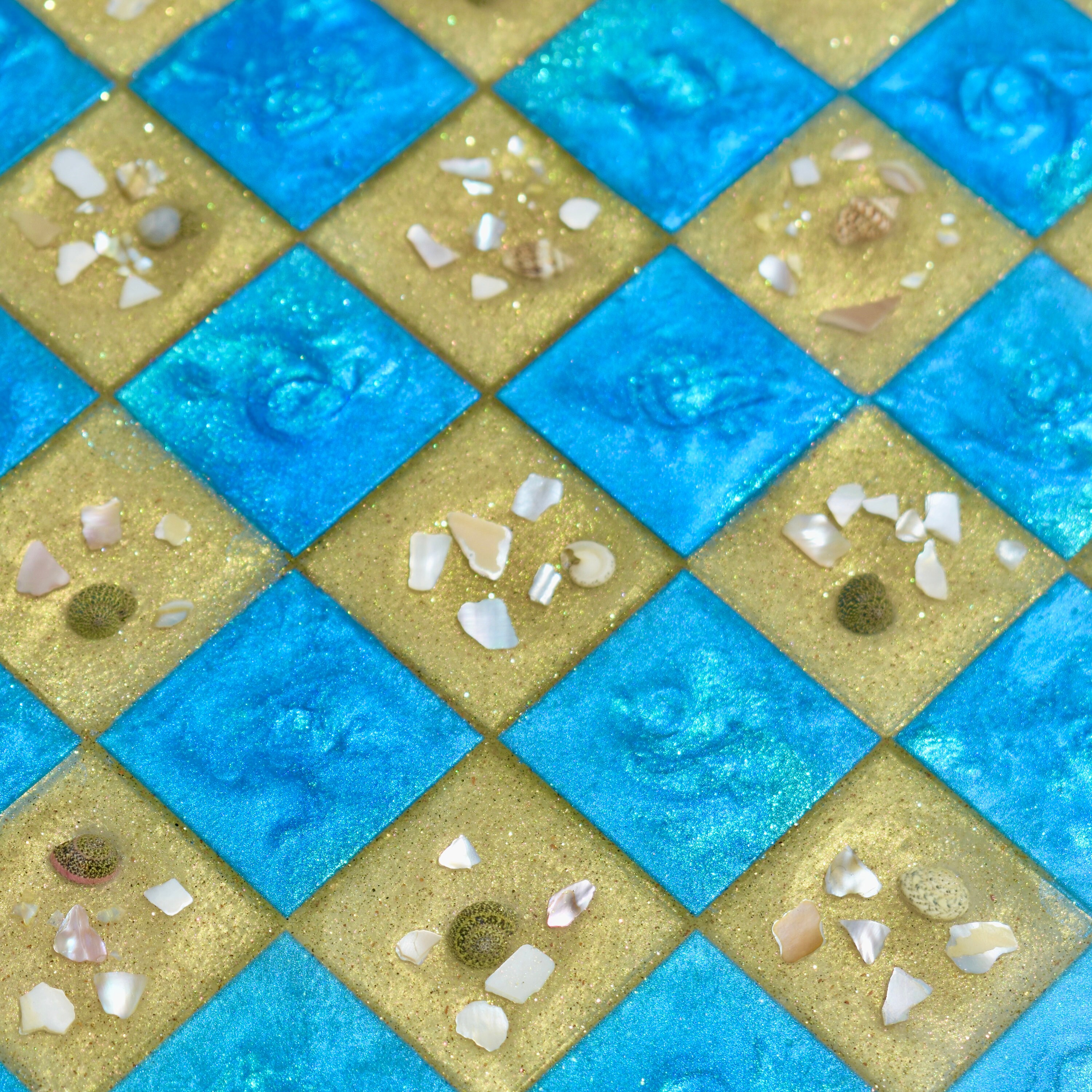 Seashell Chess/checkers Board • Ocean Themed Chess/checkers Board ...