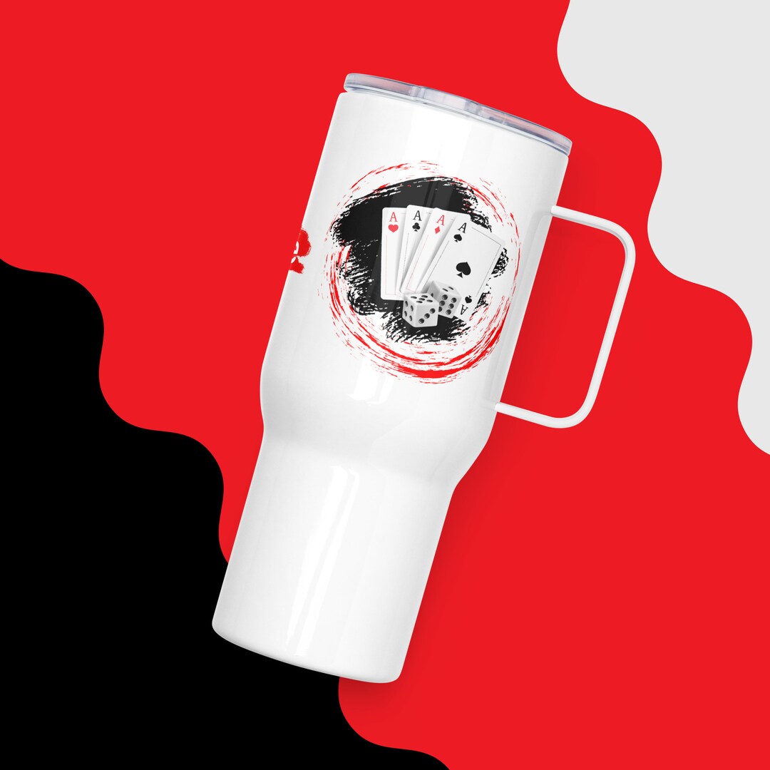Card Player Travel Mug • Playing Card Gift Mug • Personalized Card ...