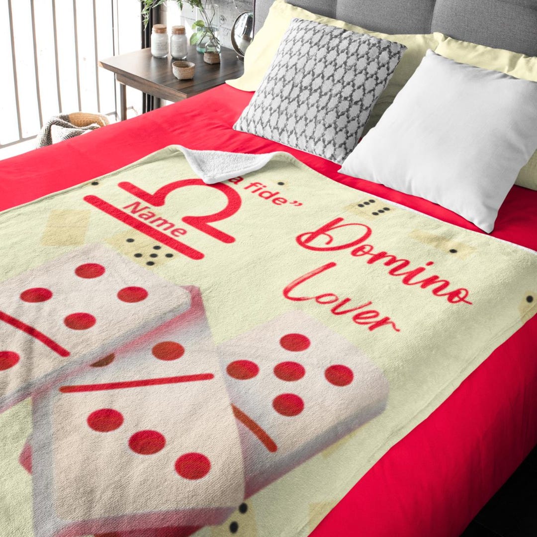 Zodiac Domino Throw Blanket, Crimson & Cream Blanket, Fraternity ...
