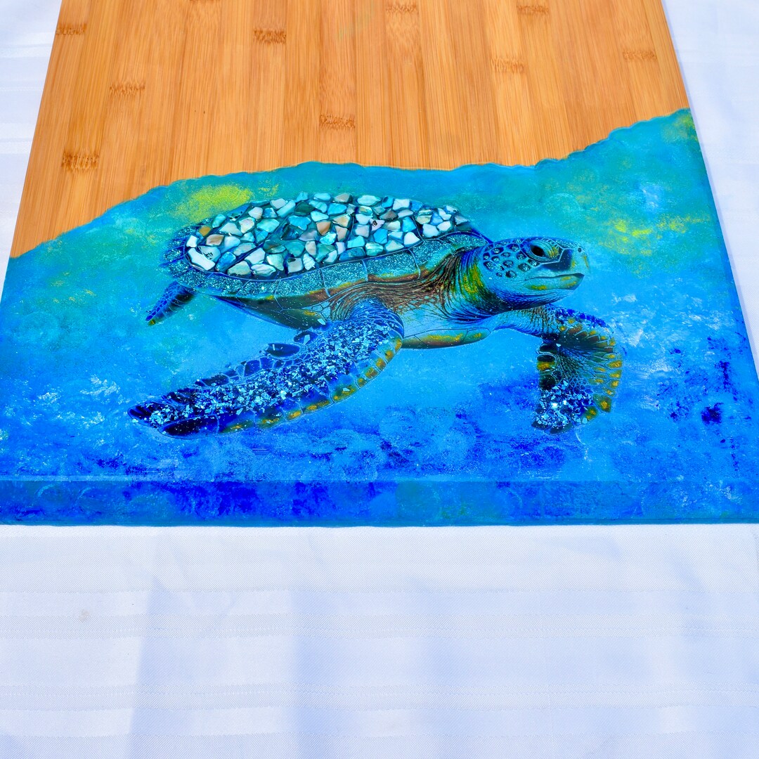 Bamboo Sea Turtle Serving Board Sea Turtle Charcuterie Board Multi ...