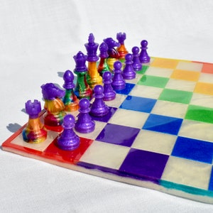 Rainbow Chess Set • LGBTQ Chess Set • Pride Month Chess Game • Custom ...