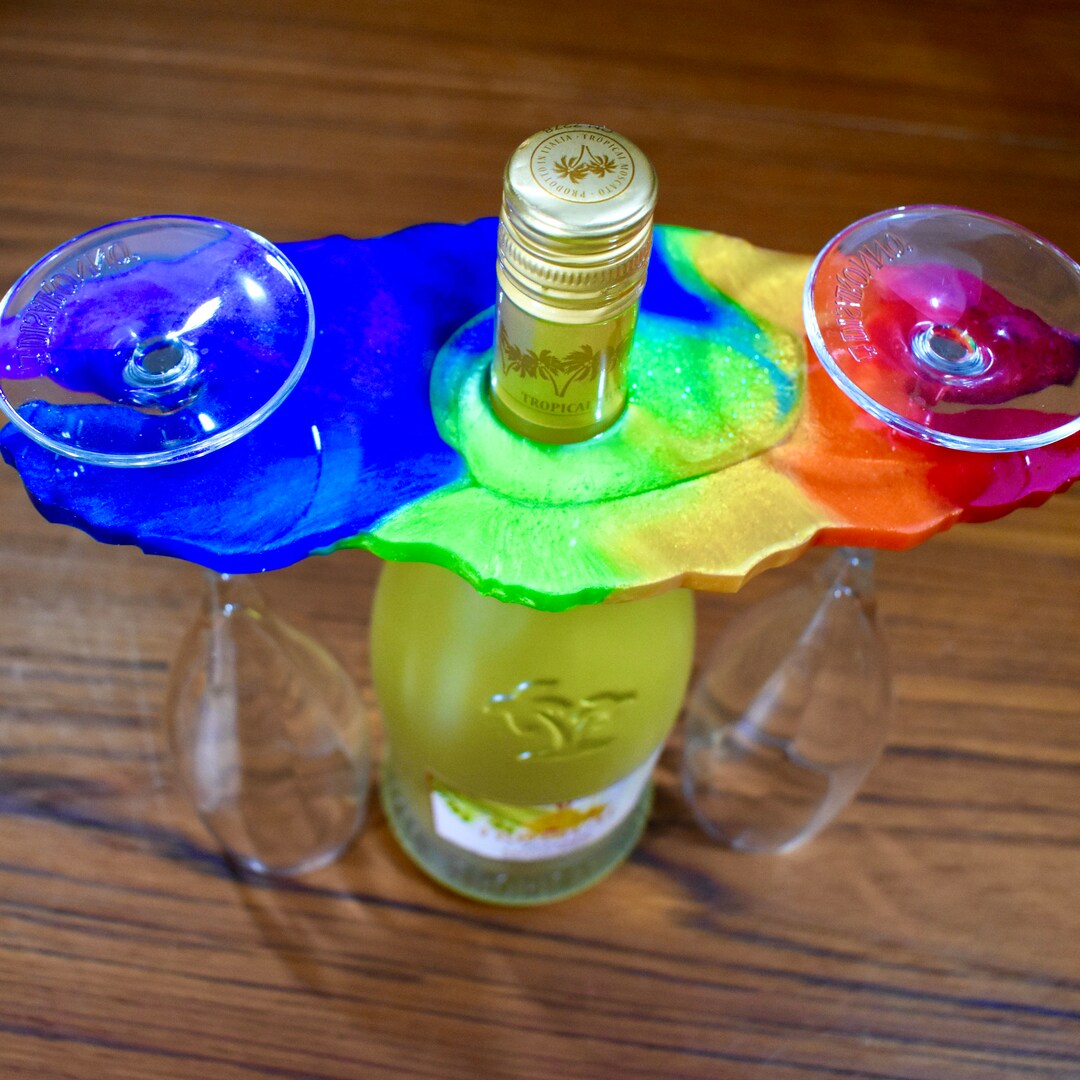 LGBTQ Wine Butler • LGBTQ Wine Bottle Caddy • LGBTQ Gift • Rainbow Wine ...