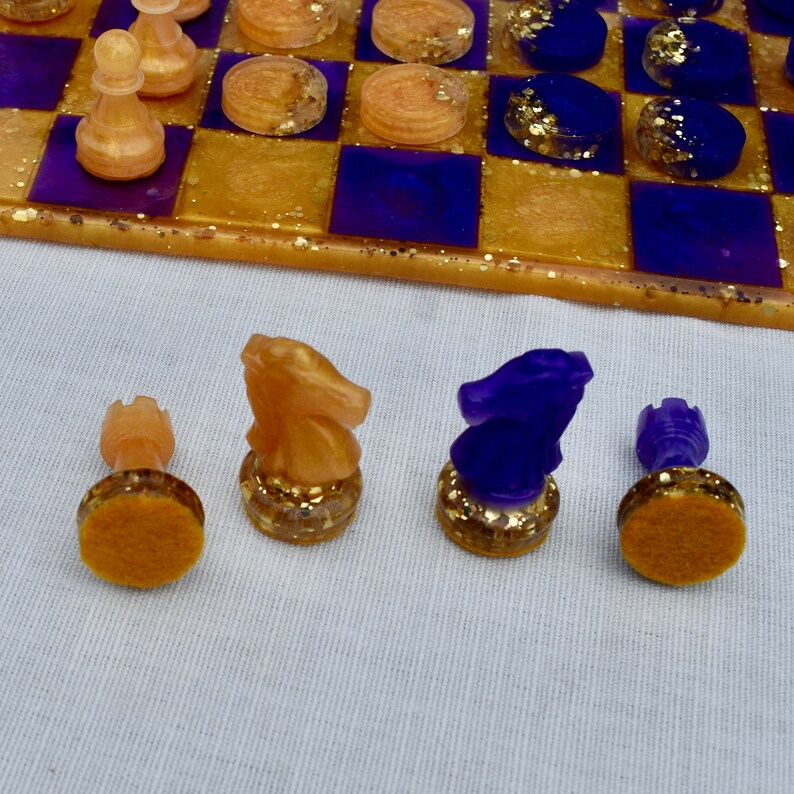 Regal Purple Gold Chess & Checkers Set Custom Purple Gold - Etsy