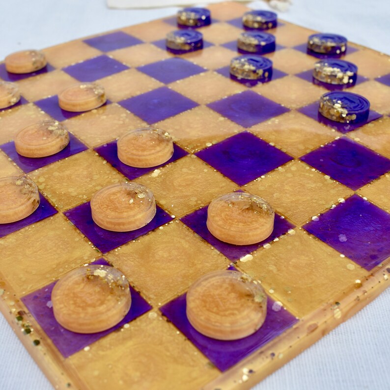 Regal Purple Gold Chess & Checkers Set Custom Purple Gold - Etsy