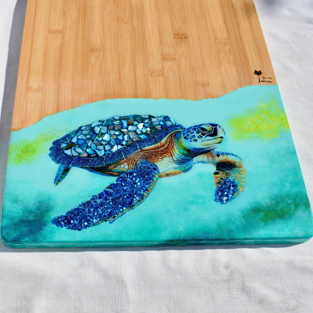 Bamboo Sea Turtle Serving Board • Sea Turtle Charcuterie Board • Multi ...