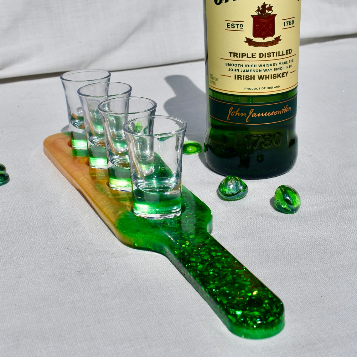 Irish Themed Shot Glass Paddle • St. Patrick's Beer Flight Paddle ...