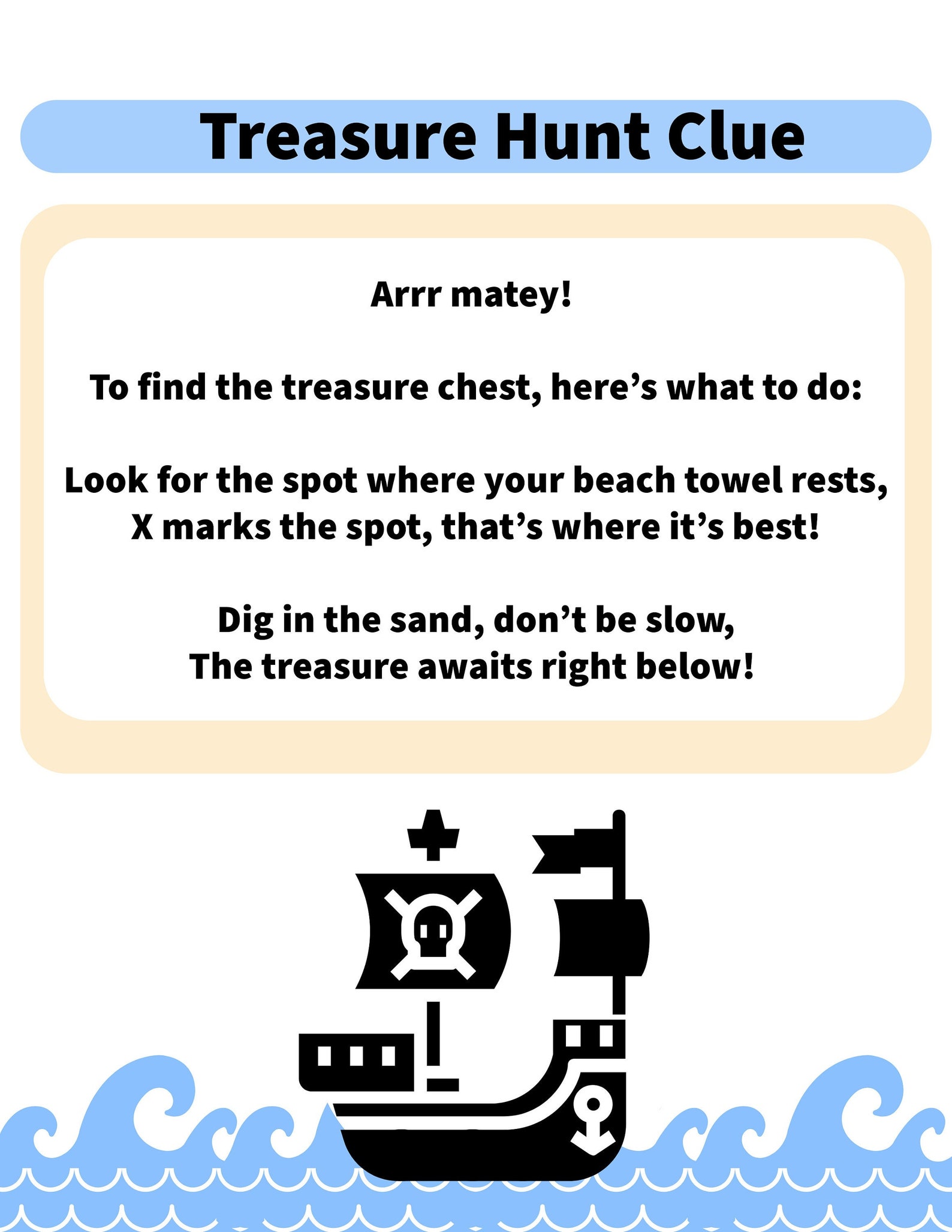 Pirate Treasure Map Digital Download for Toddlers - Beach Race ...