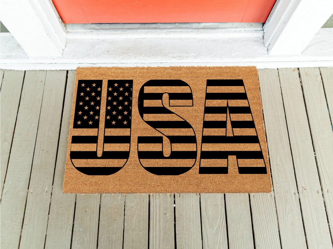 USA Flag Coir Doormat: Patriotic Welcome Mat - Etsy