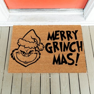 Merry Grinch Mas Doormat | New Year Doormat | Christmas Gift | Funny ...