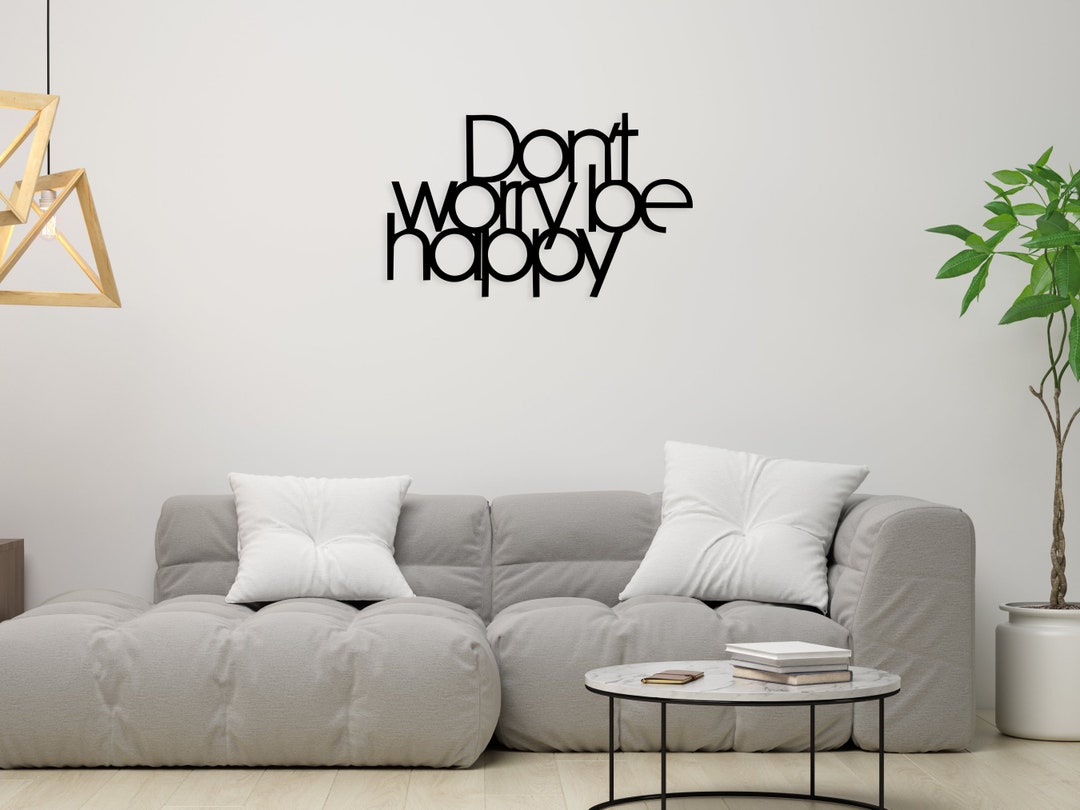 Dont' Worry Be Happy Wall Decor Wall Art Decor Wooden Wall Deco Wood ...