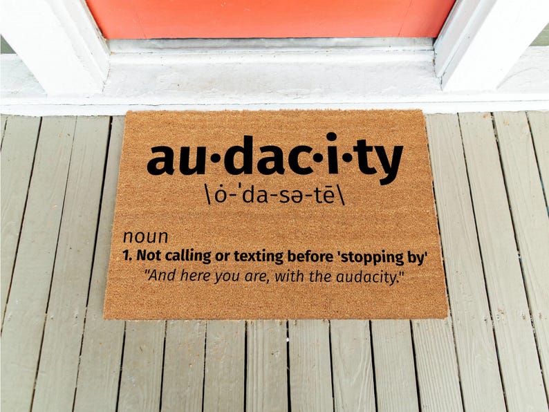 Audacity Definition Doormat | Funny Housewarming Gift - Etsy