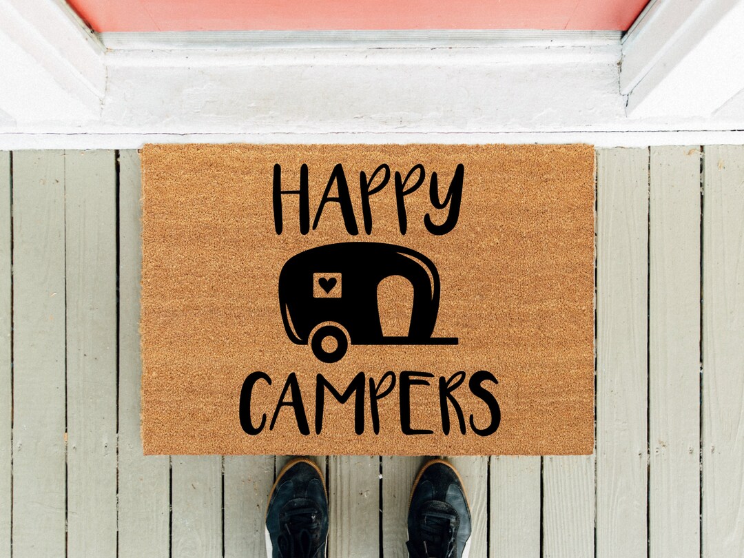 Happy Campers Doormat | Welcome Mat | RV Doormat | Funny Doormat | New ...