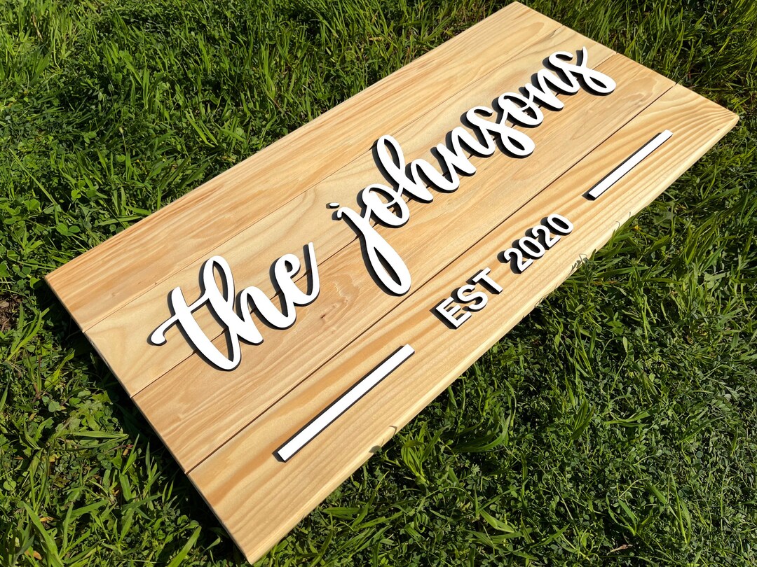 Custom Wood Sign Light | Personalized Family Name Sign | Last Name ...