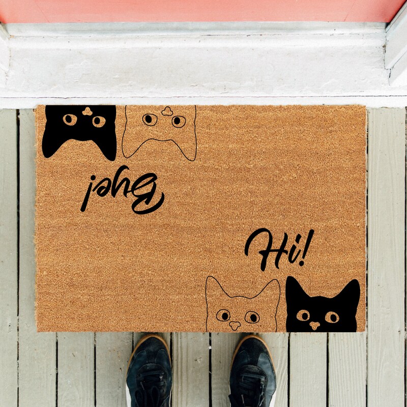 Cat Door Mat - Etsy