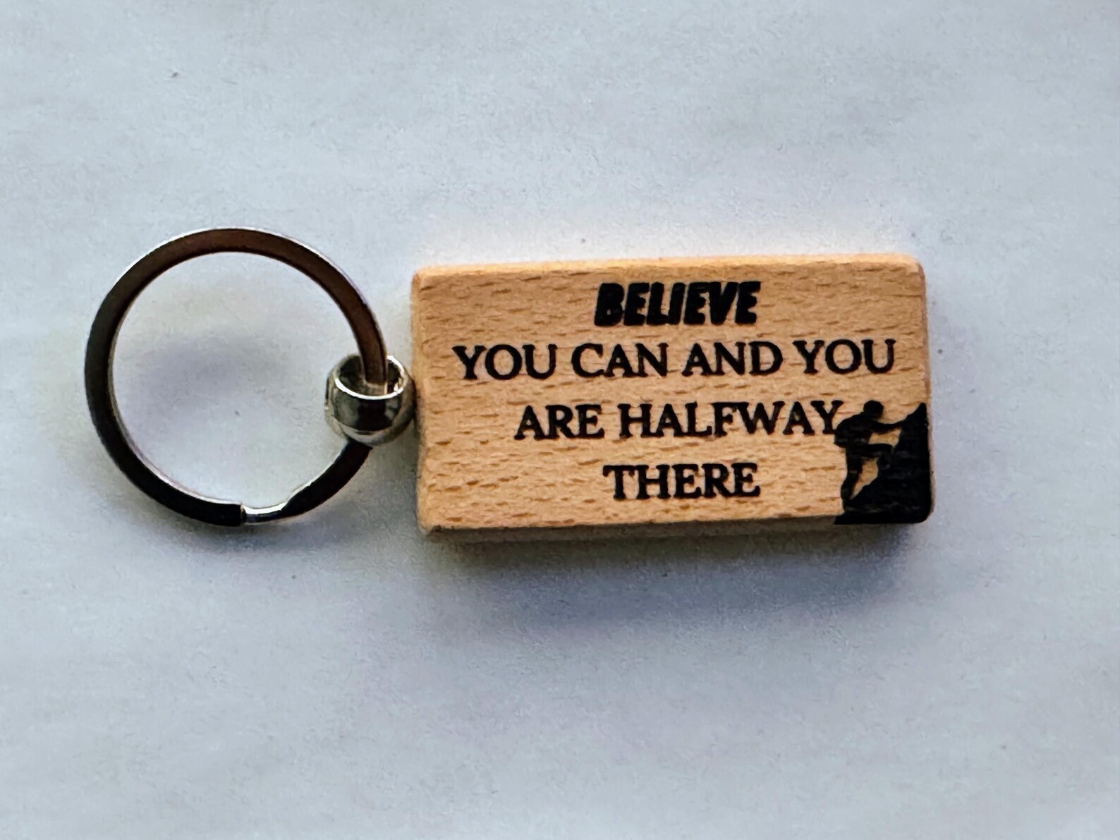 Personalized Wooden Keychain, Custom Engraved Rectangle, Front and Back ...