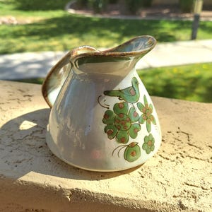 VTG Tonala Pottery Creamer W/green Bird and Flowers Ken Edwards Signed ...