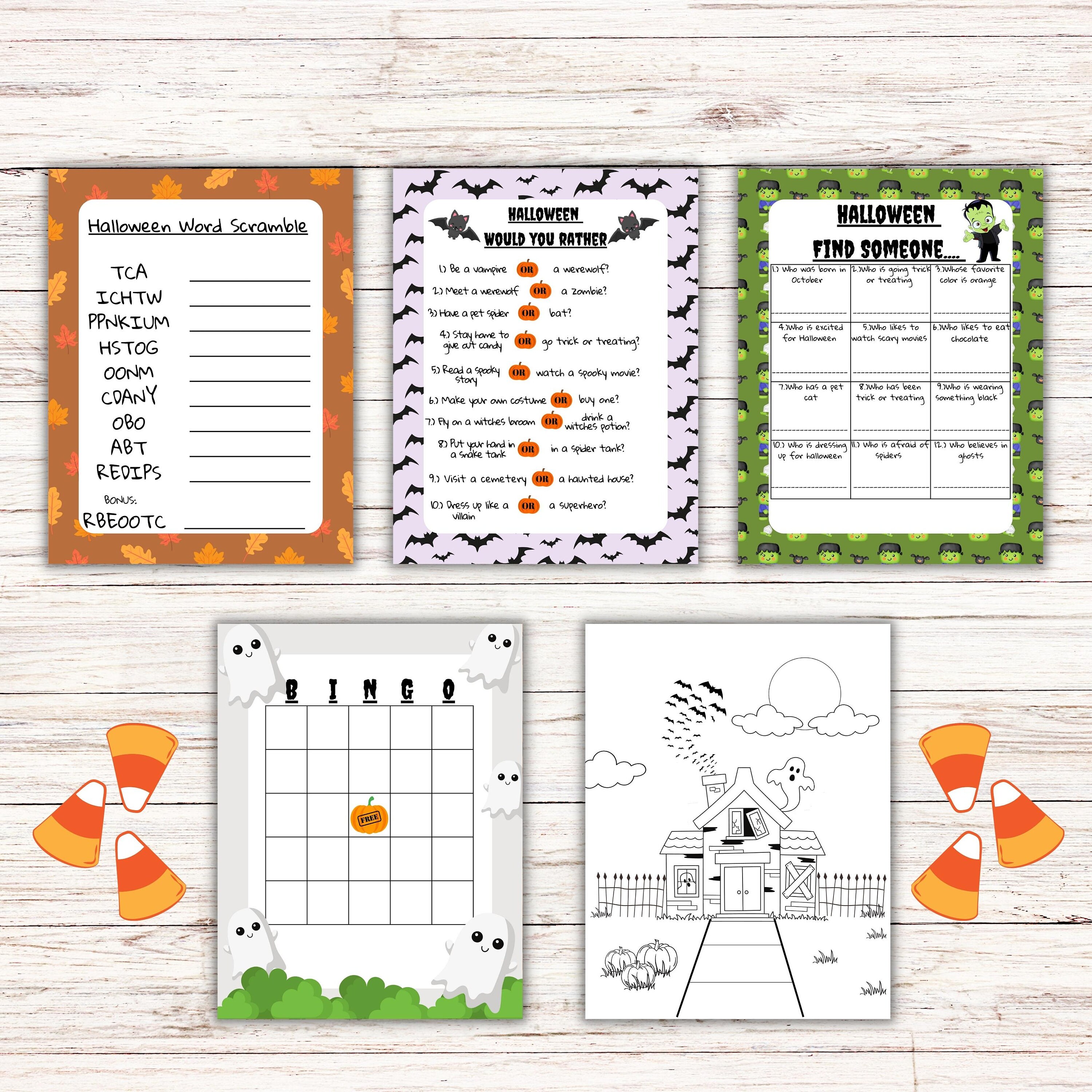 10 Halloween Games Bundle Printable Halloween Bingo - Etsy