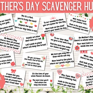 Mother’s Day Scavenger Hunt Printable Clues - Indoor Treasure Hunt ...