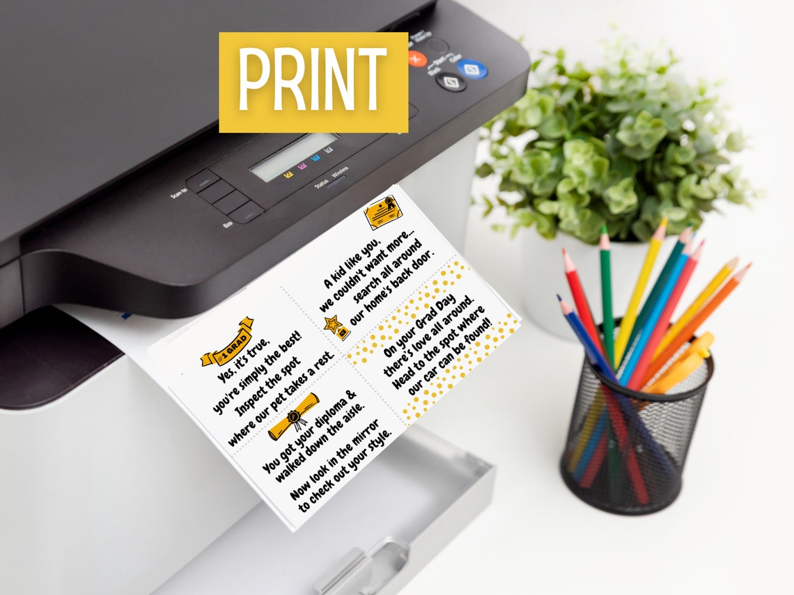 Graduation Day Scavenger Hunt Printable Clues - Indoor Treasure Hunt ...