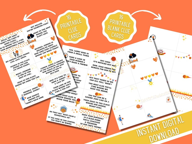 Basketball Birthday Scavenger Hunt Printable for Kids - Indoor Sports ...