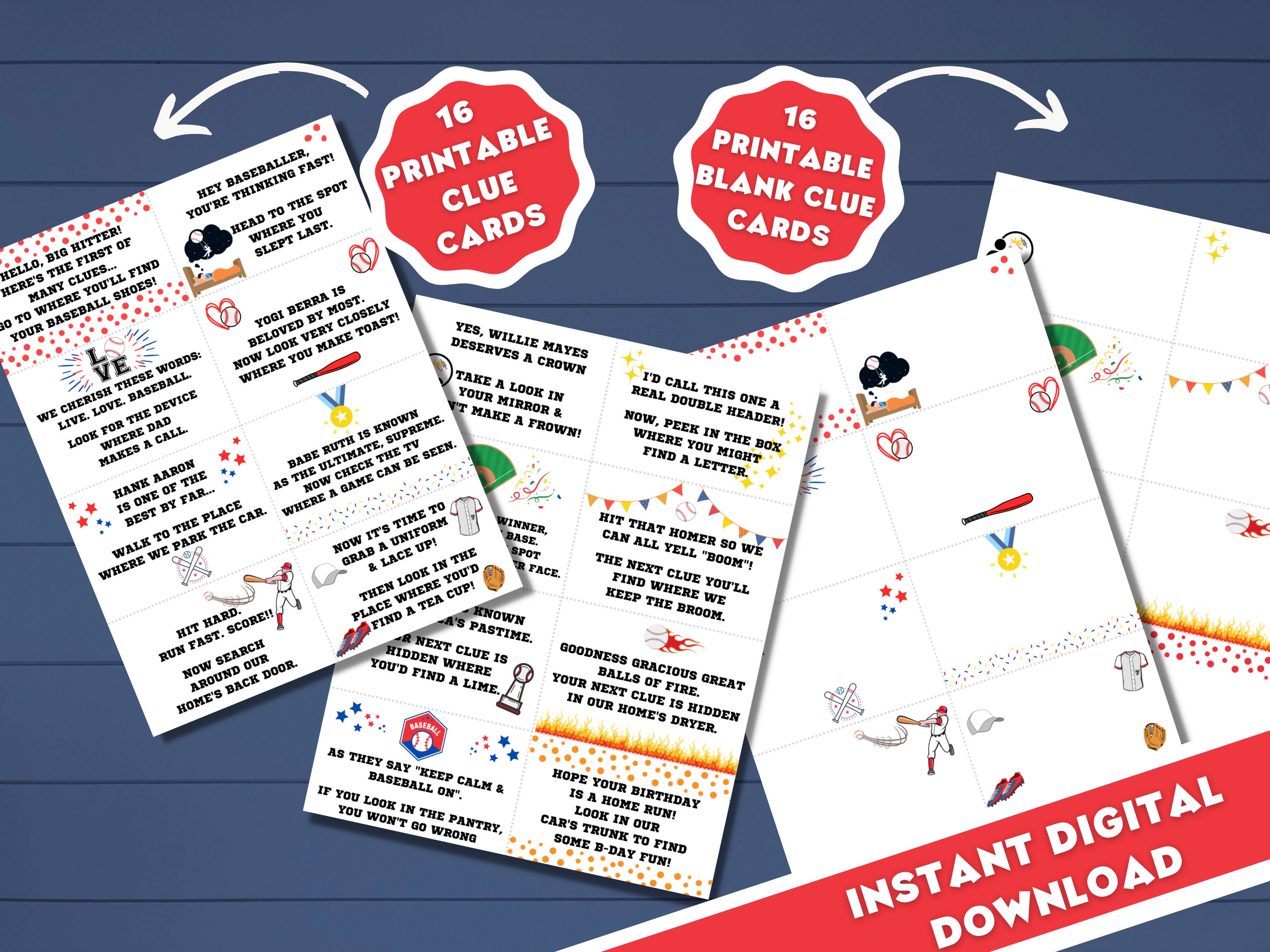 Baseball Birthday Scavenger Hunt Printable for Kids - Indoor Sports ...