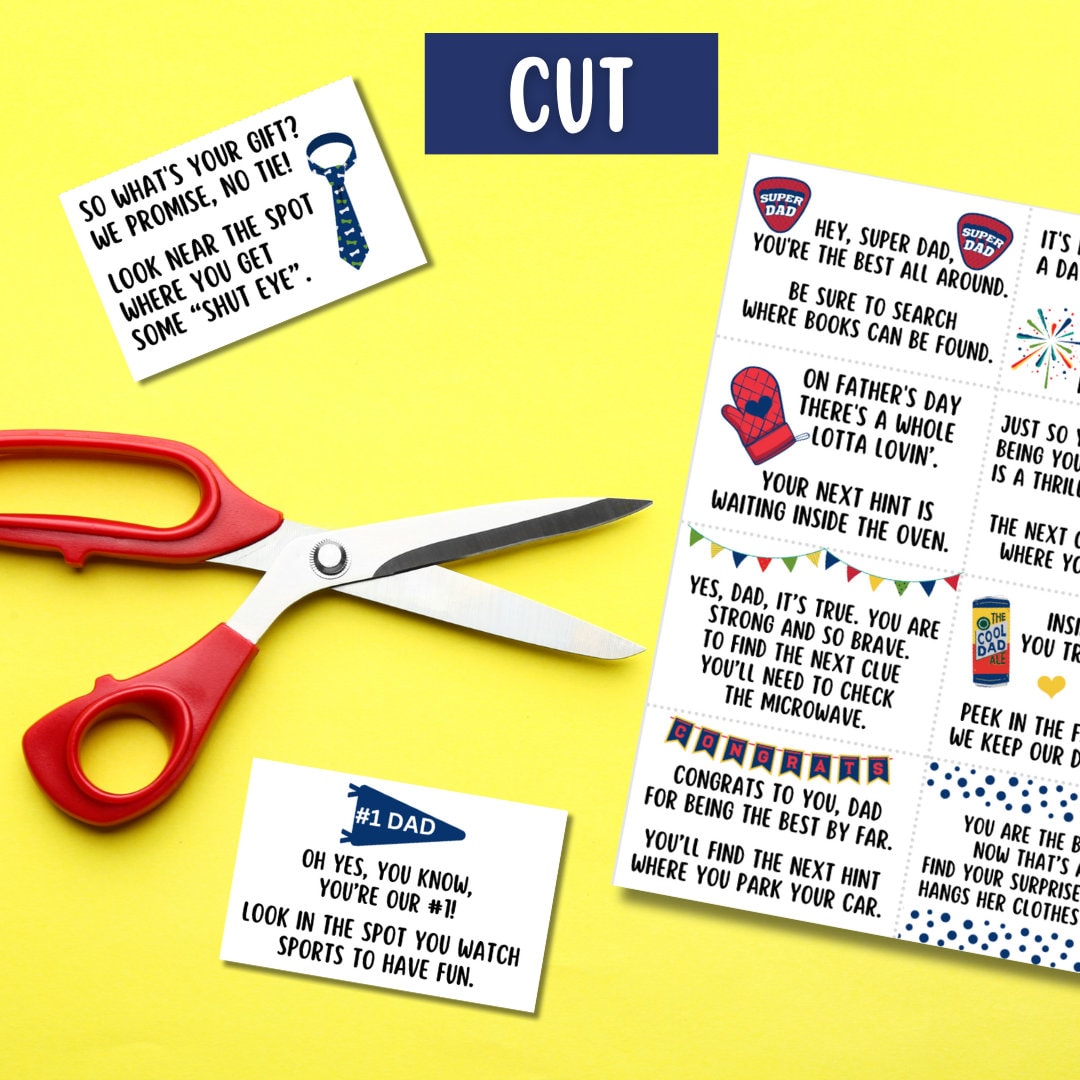 FATHER'S DAY Scavenger Hunt Printable Clues Indoor Treasure Hunt ...