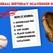 Baseball Birthday Scavenger Hunt Printable for Kids - Indoor Sports ...