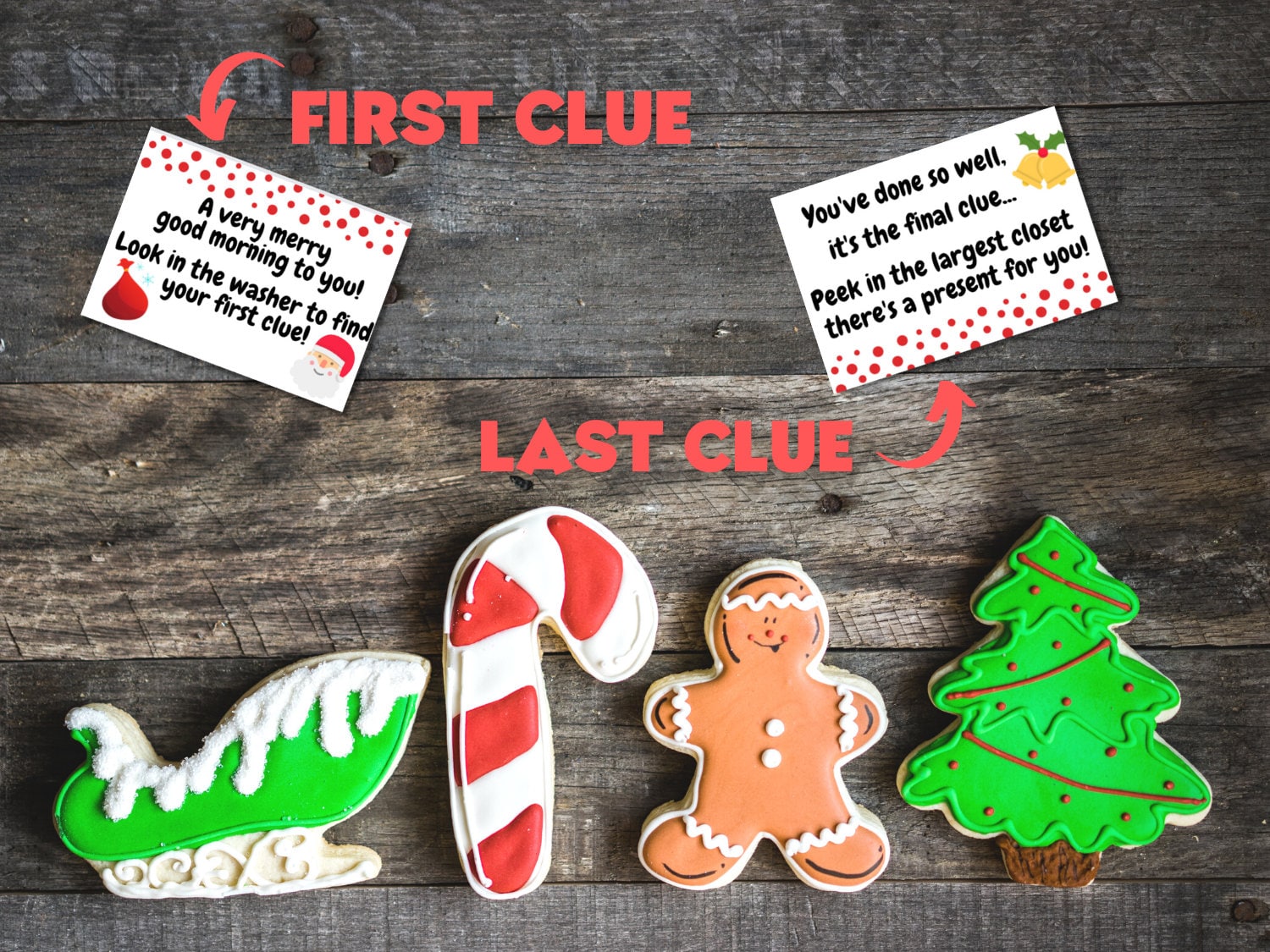 Christmas Scavenger Hunt Printable Clues - Indoor Treasure Hunt Hints ...