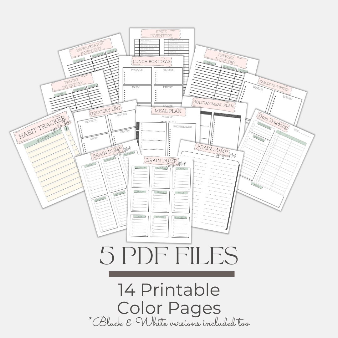 The ULTIMATE ORGANIZED LIFE Printable Bundle - Self-care, Meal Planning ...
