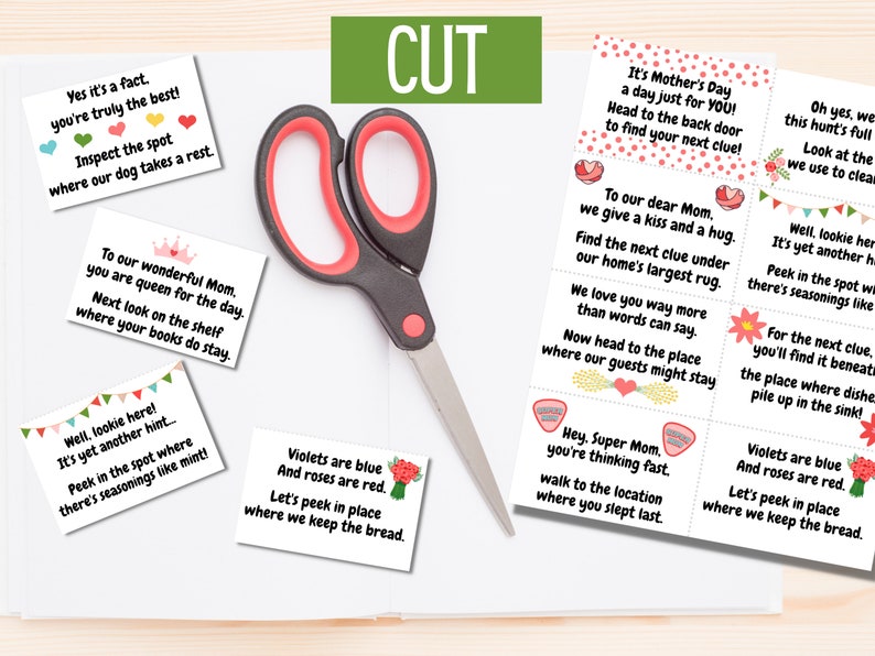 Mother’s Day Scavenger Hunt Printable Clues - Indoor Treasure Hunt ...