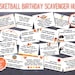 Basketball Birthday Scavenger Hunt Printable for Kids Indoor Sports ...