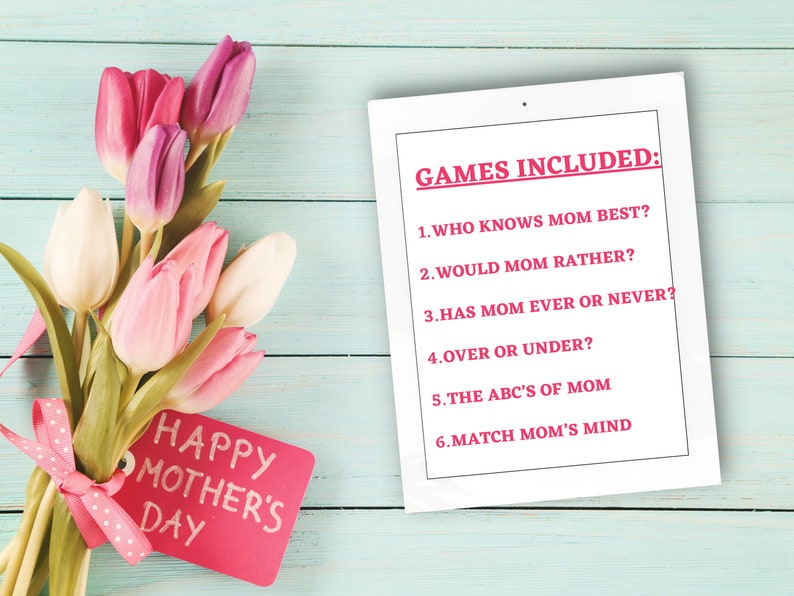 Mothers Day Printable Game Bundle for Kids and Adults Mother's Day ...