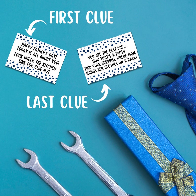 FATHER'S DAY Scavenger Hunt Printable Clues - Indoor Treasure Hunt ...