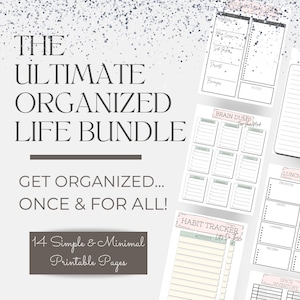 The ULTIMATE ORGANIZED LIFE Printable Bundle - Self-care, Meal Planning ...