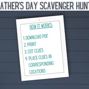 Father’s Day Scavenger Hunt Printable Clues - Indoor Treasure Hunt ...