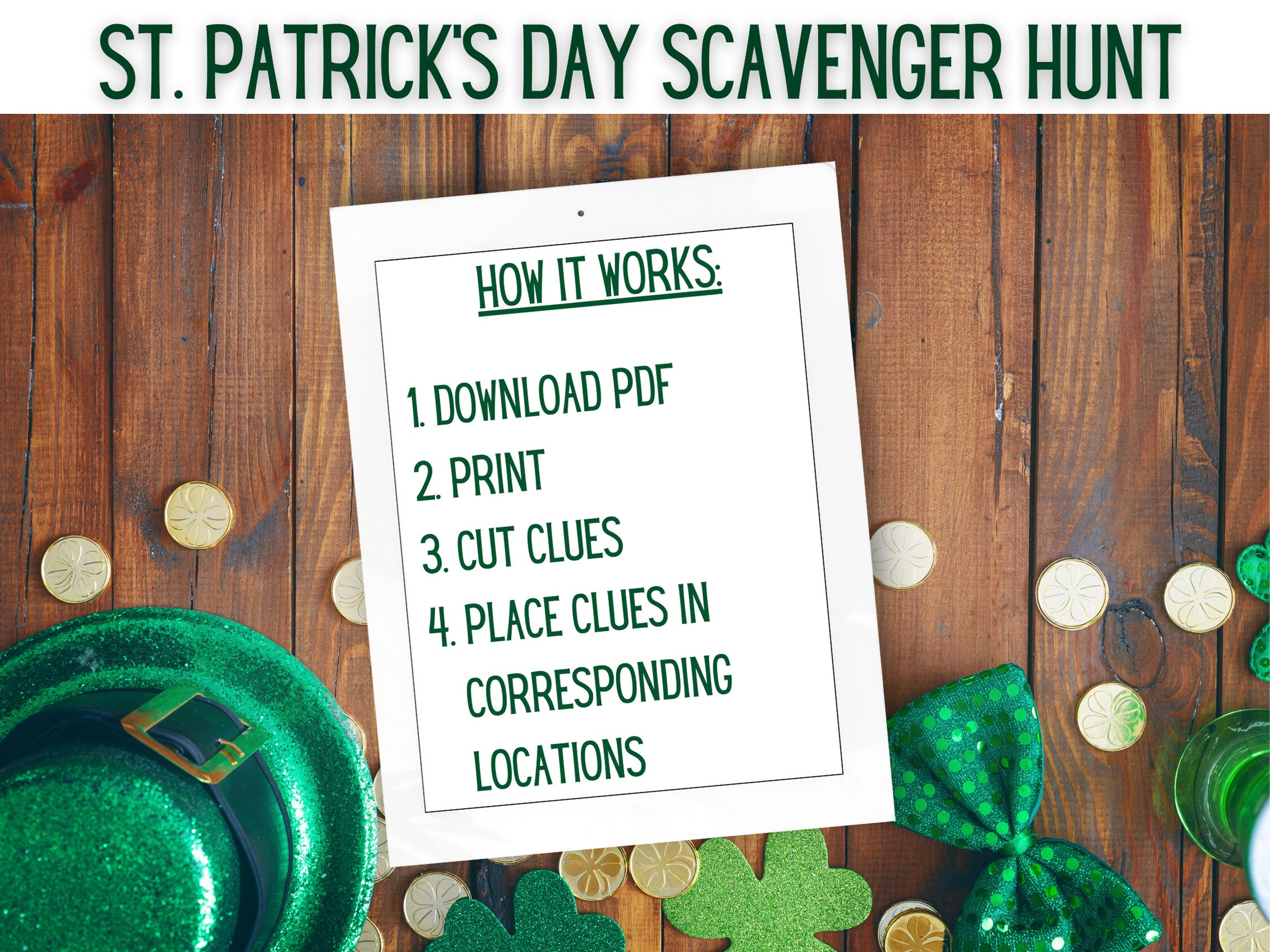 St. Patrick's Day Scavenger Hunt Printable Clues Indoor - Etsy